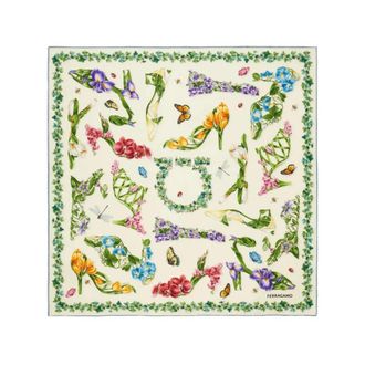Ferragamo Seidenes quadratisches Tuch mit Blumenmuster - - Accessories - Damen - Mehrfarbig - ONE SIZE