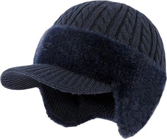 Generic Winterm&uuml;Tze Herren M&uuml;Tze Damen Skandinavische Mit Ohrenschutz, Mit Fleece Gef&uuml;Ttert Unisex-Einheitsgr&ouml;&szlig;E Beanie Hat Knitted with Brim Ear Flaps and Fl