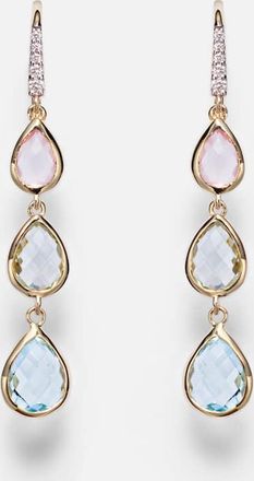 Mateo Bijoux Boucles doreilles en or 14 ct (585/1000) et pierres pr&eacute;cieuses