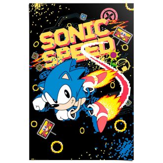 Reinders Poster, Sonic - speed, Kinderzimmer, Poster, Wanddeko, Room Decor, 150 gr. gl&auml;nzend Bilderdruckpapier, Mehrfarbig, 91,5 x 61cm