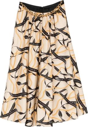 Elisabetta Franchi Femme, Jupes, Beige, Taille: 38 FR Jupe Midi