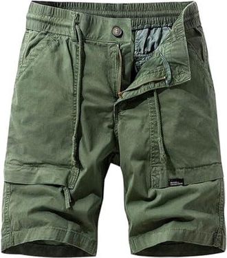 Generic Pantalon cargo pour homme, pantalon de jogging, short d&eacute;contract&eacute; pour homme, taille extensible, &eacute;t&eacute;, plage, travail, style 10, Vert, 31W