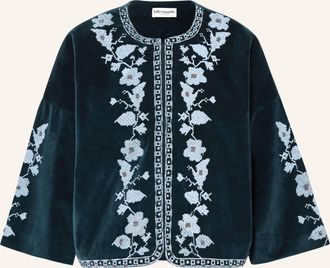 Lollys Laundry Lollys Laundry Samtjacke Ambyll Mit Schmuckperlen blau