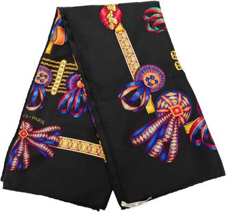Hermès foulard Les Rubans du Cheval en soie 20e siècle - Noir