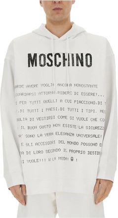 Moschino Homme, Sweatshirts et sweats &agrave; capuche, Blanc, Taille: L Moschino Sweaters White