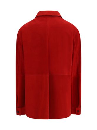 Toteme Womens Suede Shirt Jacket Poppy Lambskin Leather