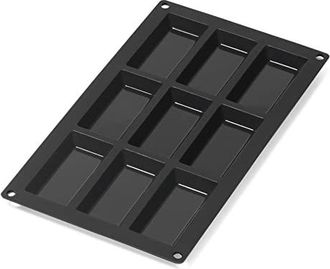 Lékué GOURMET FINANCIER, Finanzier-Form, 9 Mulden, schwarz, LK, Silikon