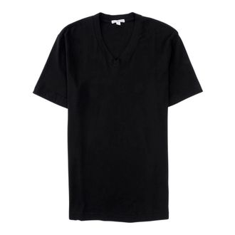 James Perse Kurz&auml;rmeliges V-Ausschnitt-T-Shirt - - Tops - Herren - Schwarzk - XL