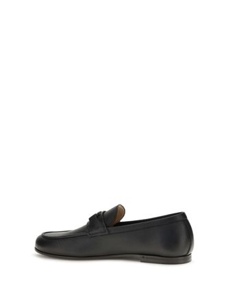 Valentino Garavani Mens Loafers Vlogo Signature Black Leather Deer