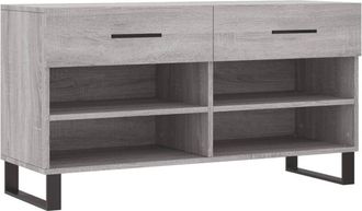 vidaXL Schuhbank Grau Sonoma 102x35x55 cm Holzwerkstoff Vidaxl
