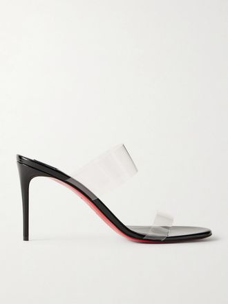 Christian Louboutin Mules En Pvc Et En Cuir Verni Just Nothing 85 - Noir