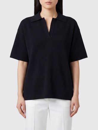 Parosh Polo-Shirt P. A.R. O.S. H. mit &uuml;berschnittenen Schultern aus Viskosemischung und V-Ausschnitt