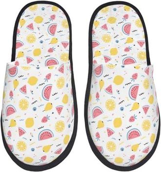 Generic Fruits Tropicaux Unisexe Slippers Respirantes Chaussons Peluche Pantoufles Pour Ext&eacute;rieur Int&eacute;rieur Hiver M
