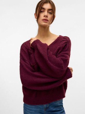 Vero Moda V-Ausschnitt-Pullover VMLOLLIPOP LS V-NECK PULLOVER BOO
