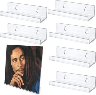 Generico Wanddisplay: unsichtbare Vinyl-Bildschirmhalter, kompaktes LP-H&auml;ngeregal | Transparenter Medien-Montage-Organizer, einfach zu installierendes Vinyl-Ha