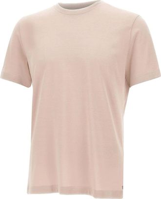 Eleventy Homme, Tops, Rose, Taille: S T-shirt &agrave; bordure contrast&eacute;e