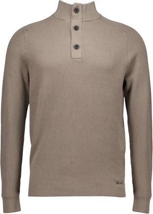 Genti K5094-3282 Col Bouton Col Roul&eacute; - Homme - Pulls - Brun - Taille: M