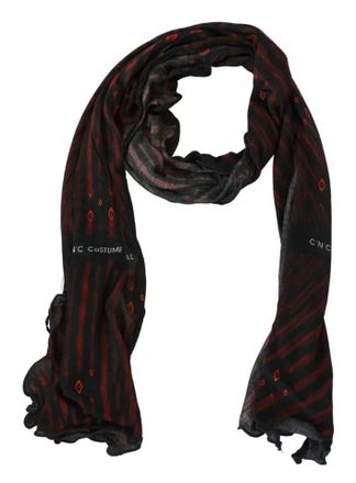 Dolce & Gabbana Mens Black Red Viscose Foulard Branded Scarf And