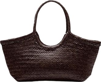 Dragon Diffusion Femme, Sacs, Brun, Taille: ONE Size Sac &agrave; main en cuir tiss&eacute;