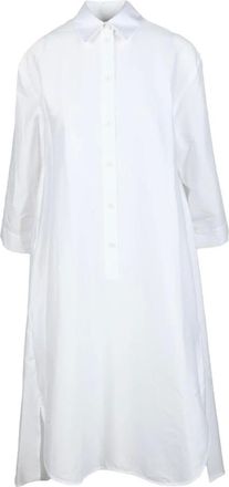 Max Mara Femme, Robes, Blanc, Taille: 42 FR Robe de plage chemisier avec fermeture boutonn&eacute;e