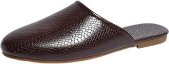 Generic Mules plates ferm&eacute;es &agrave; bout rond pour femme - Mocassins dos nu &agrave; enfiler confortables - Semelle souple - Pantoufles d&eacute;contract&eacute;es pour affaires, Rouge