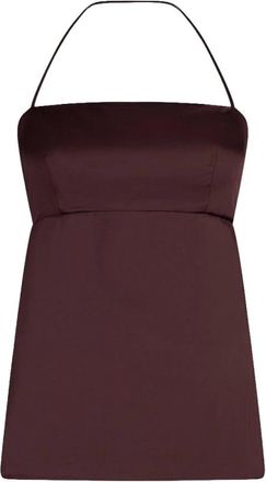 Liu Jo Femme, Tops, Brun, Taille: 40 FR Top monospalla in raso
