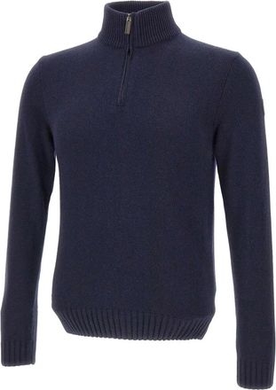 Colmar Homme, Pulls, Bleu, Taille: XL Pull à demi-zip en mélange de cachemire