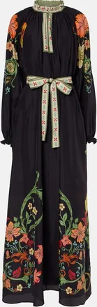 La DoubleJ Bedrucktes Maxikleid Cerere aus Seiden-Voile