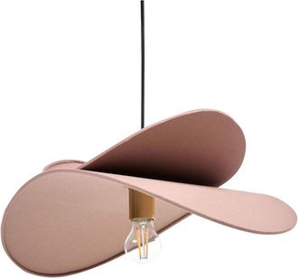Beliani Beliani - Lampe Pendante Abat-jour Ampoule Ouvert en Tissu Lin Marron Mascota