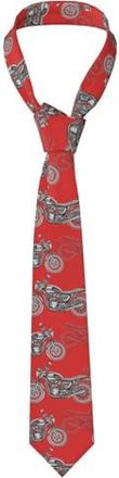 Generic Cravate Motif Moto Rouge Vintage Fine Tie Confortable Cravate Homme Pour L&Eacute;cole F&ecirc;te Remise De Dipl&ocirc;me