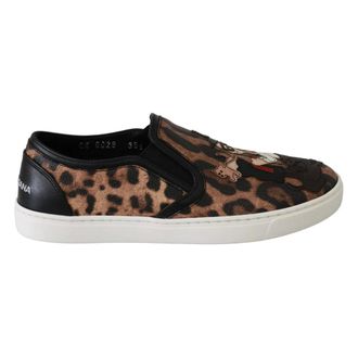 Dolce & Gabbana Loafers mit Leopardenmuster f&uuml;r Eleganten Komfort - - Shoes - Damen - Braun - 35 1/2 EU
