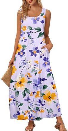 Generic Robe Longue Femme Ete Chic et Elegant sans Manches Robe Longue Femme ete Fluide Boheme 2025