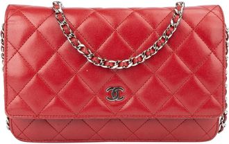 Chanel Crossbody Bags - Chanel Quilted Lambskin Wallet On Chain Crossbody - Gr. unisize - in Rot - für Damen