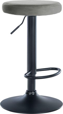 Clp Barhocker Ponte Samt-Bezug I H&ouml;henverstellbarer Stuhl, Farbe:grau, Gestell Farbe:schwarz