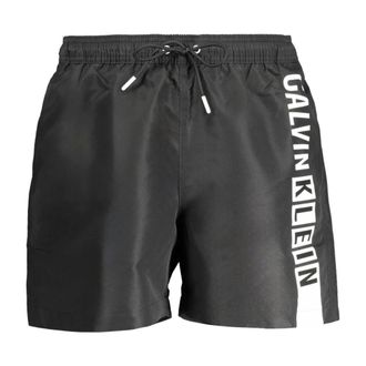 Calvin Klein Homme, Maillots de bain, Noir, Taille: XL Short de Bain Homme Noir avec Slip, Poches, Taille &Eacute;lastique, Imprim&eacute;, Logo