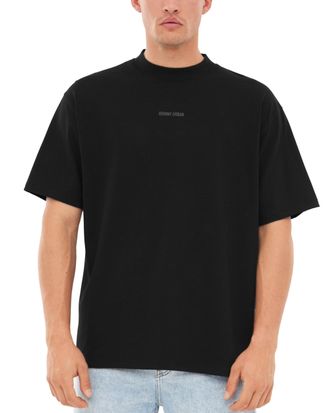 Johnny Urban Oversized Tshirt Herren & Damen Schwarz - Sammy - Heavy Basic Kurzarm T-Shirt Oversize - Enganliegender Kragen - Unisex - 100% Baumwolle - Einfarbig