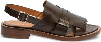 Guglielmo Rotta Sandalen mit Fransen - Braun