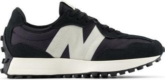 New Balance Damen 327 in Schwarz/Beige, Wildleder/Mesh, Gr&ouml;&szlig;e 37