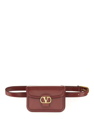 Valentino Garavani Womens 9to5 Leather Pouch Bordeaux Belt Bags