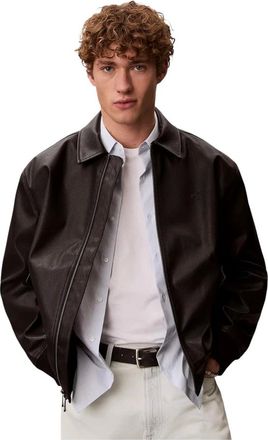 Calvin Klein Jeans Homme, Vestes, Noir, Taille: L Blouson aviateur en similicuir