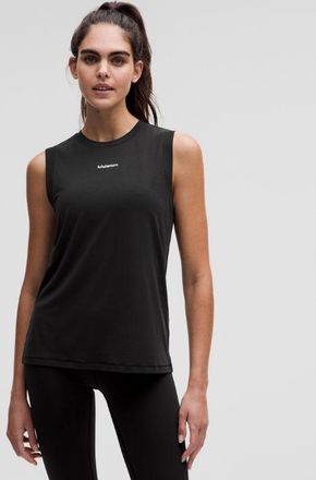 lululemon Muscle-Trainingstanktop aus Jersey Logo für Frauen - Größe 12 in Black