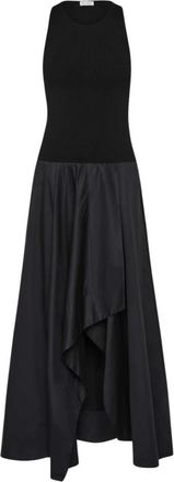 St.Agni Femme, Robes, Noir, Taille: 40 FR Knit Bodice Asymm Dress