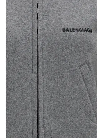 Balenciaga Fitted Zip-Up Hoodie Jacket - Gray
