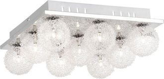 Globo Lighting Plafonnier lampe verre clair aluminium chrome argent 56620-9D enigma
