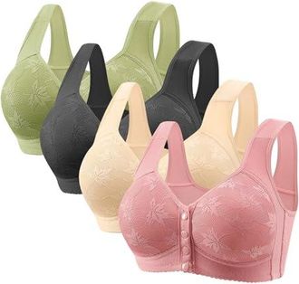 Generic Lingerie tendance et d&eacute;contract&eacute;e &agrave; boutons sur le devant pour femme - Doux pour la peau et confortable - Soutien-gorge rembourr&eacute; &agrave; armatures pour fem