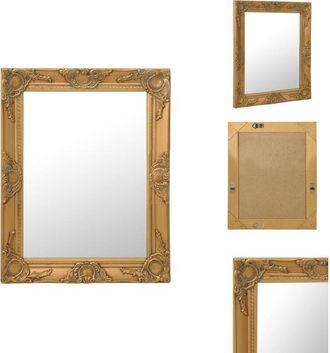 vidaXL Vidaxl - Miroir mural style baroque 50x60 cm Dor&eacute; - Miroir Mural - Miroir Baroque - Miroir Dor&eacute; - D&eacute;coration Murale - Miroir Vintage