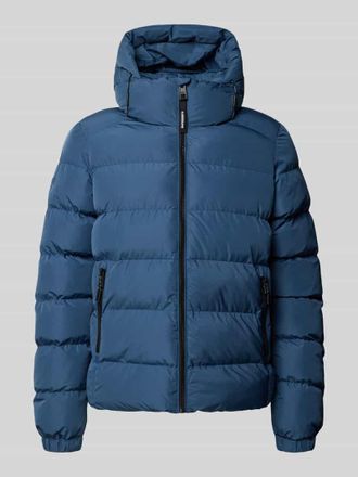 Superdry Steppjacke mit Label-Stitching und Kapuze