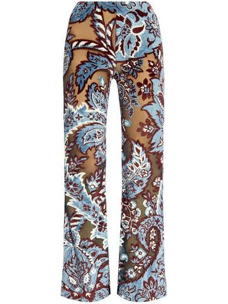Etro Hose mit Blumenmuster - Blau