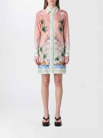 Casablanca Mini-robe chemisier en soie &agrave; imprim&eacute; floral tropical