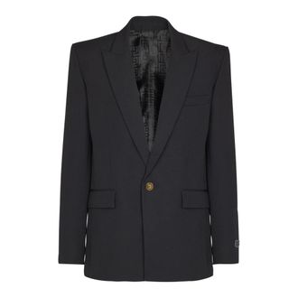 Balmain Grain de poudre Woll-Ein-Knopf-Jacke - - Jackets - Herren - Schwarzk - L